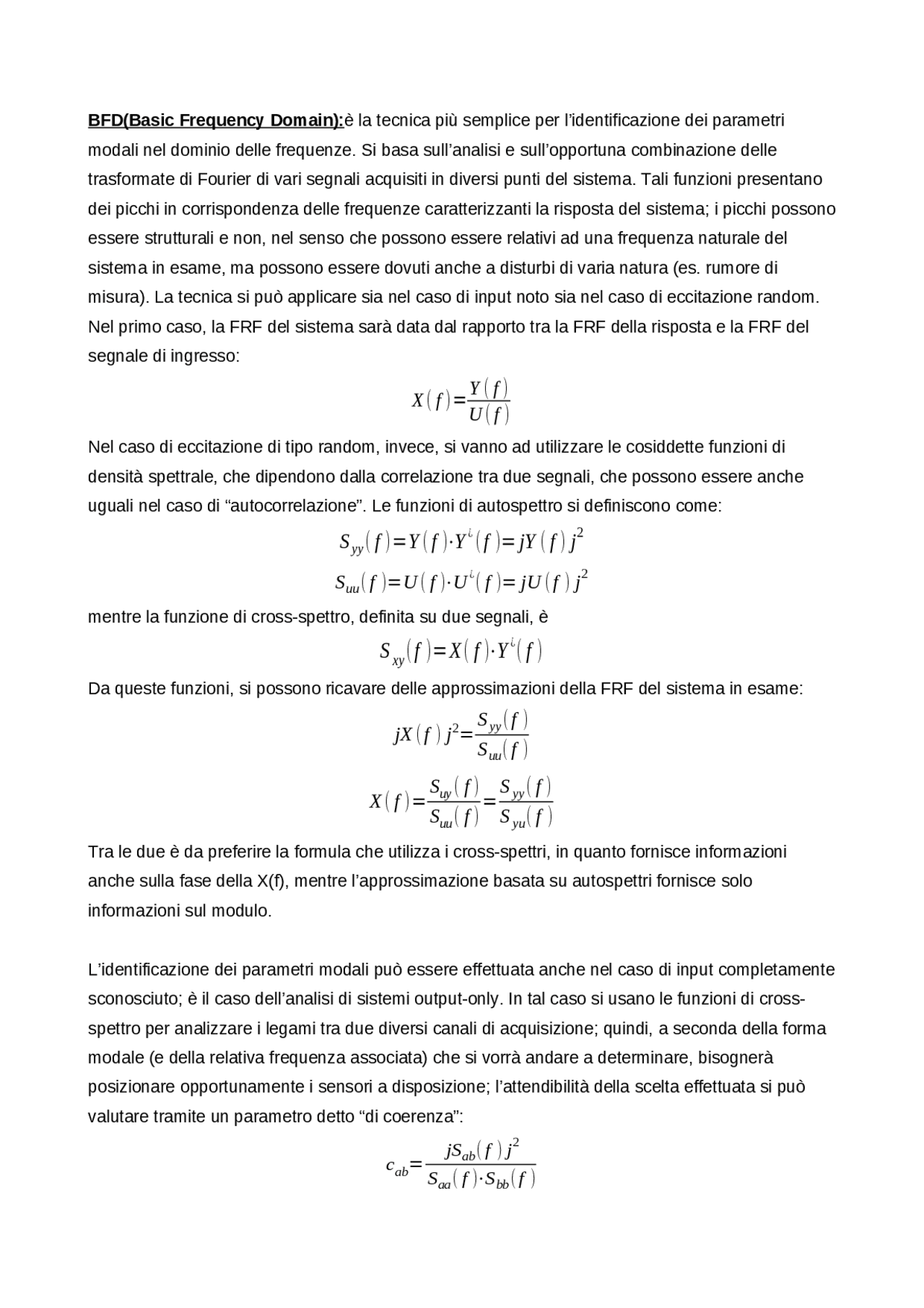 Appunti Metodi Identificazione Dinamica Docsity