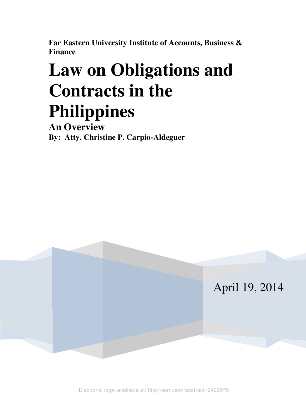 Law on obligations and contracts - Docsity