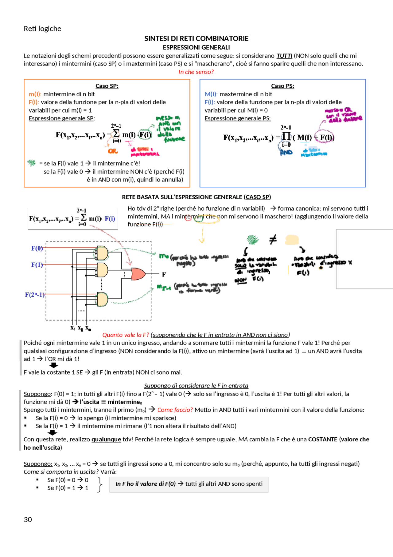 Sintesi di reti combinatorie - II parte - Docsity