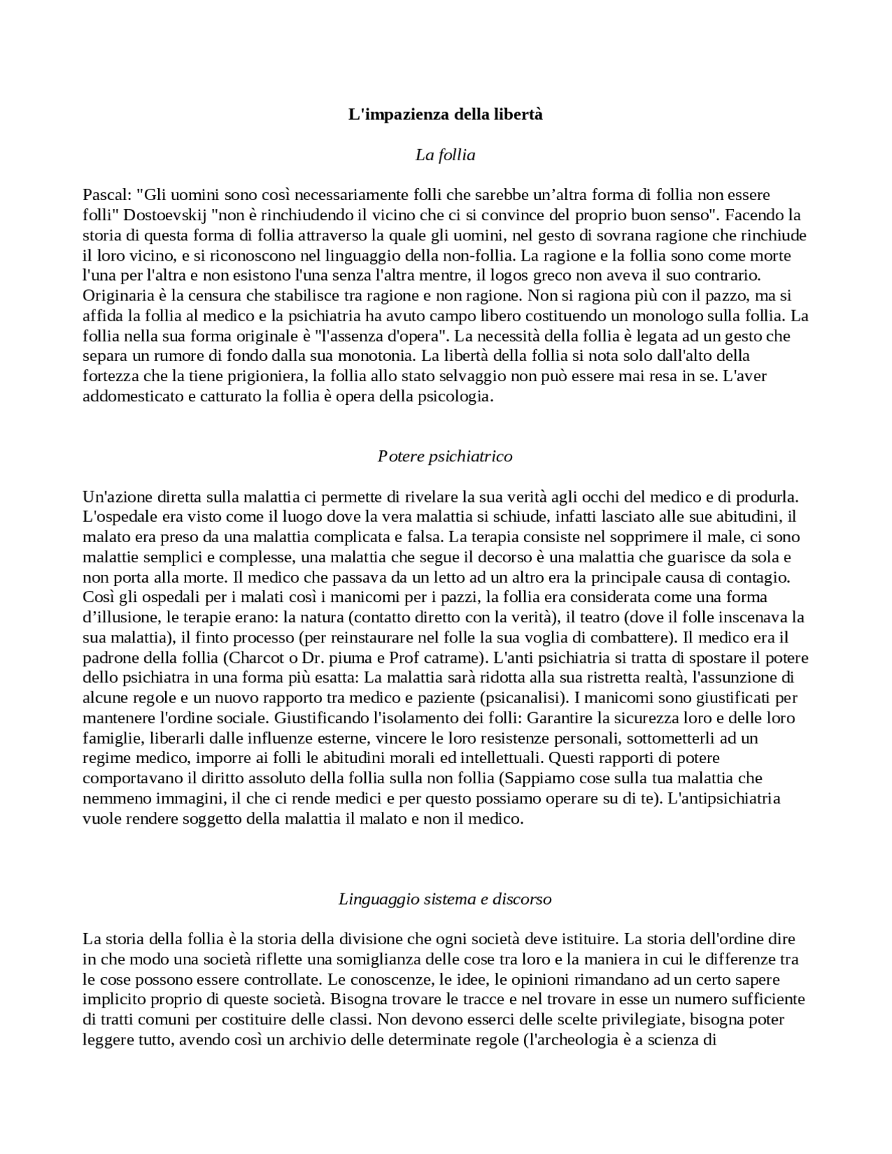 Antologia Di Michel Foucault Docsity