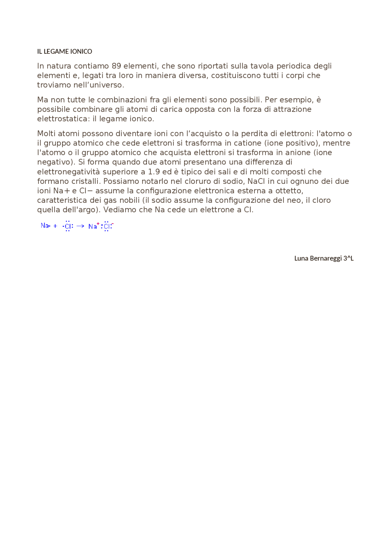 Il Legame Ionico Scienze Docsity