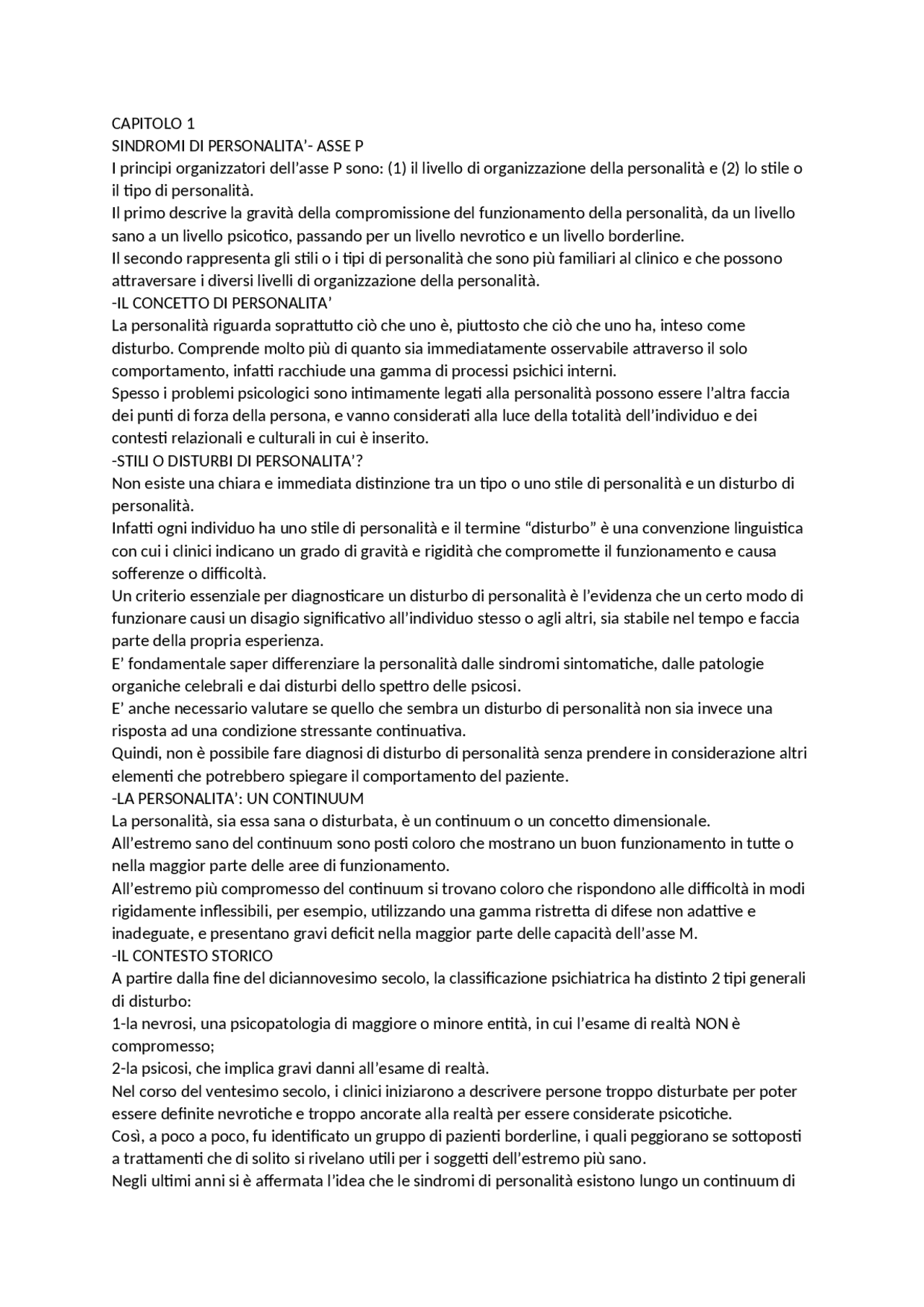 Pdm 2 Riassunto Libro Sintesi Del Corso Di Psicopatologia Docsity