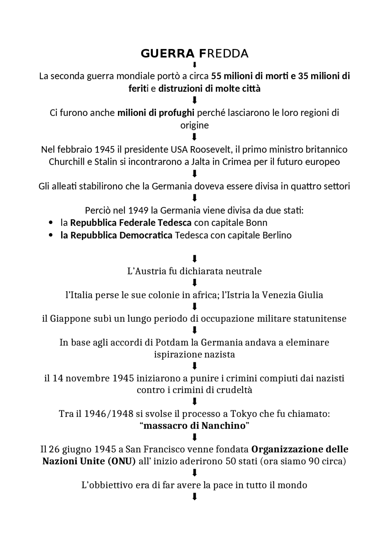 Guerra Fredda Appuntischema Appunti Di Storia Docsity