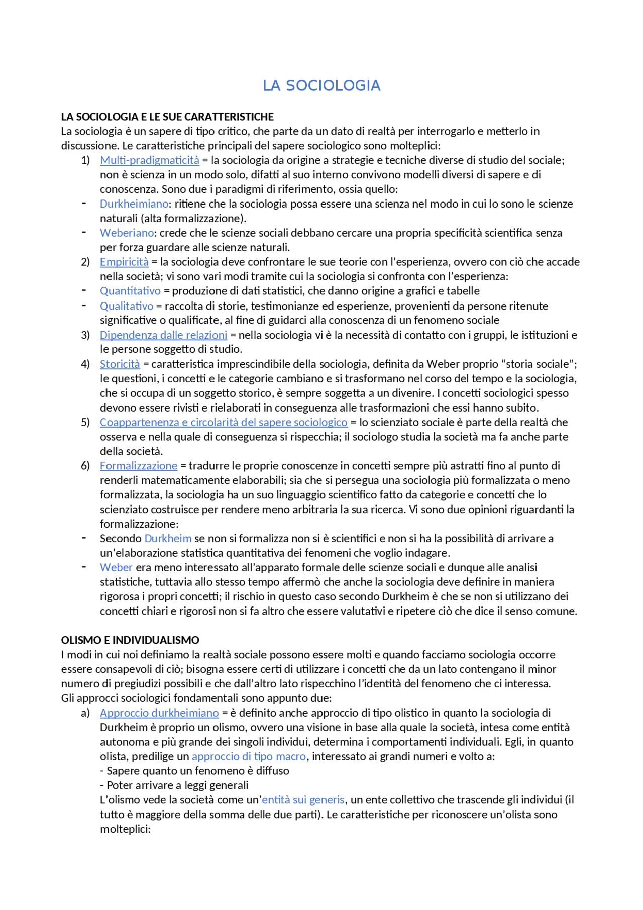 Sociologia Generale Sintesi E Appunti Docsity