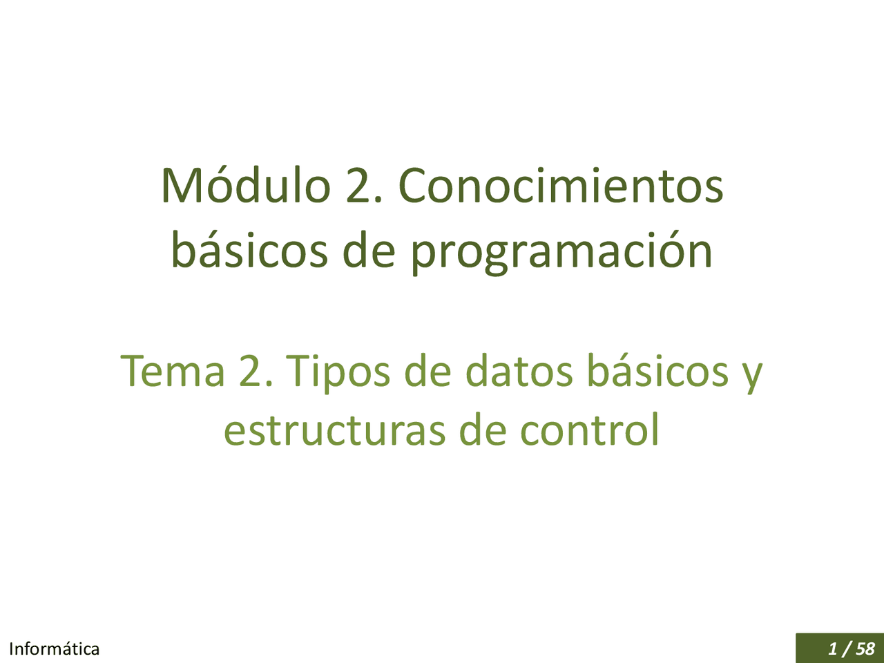 Tema 2 estructuras de control - Docsity