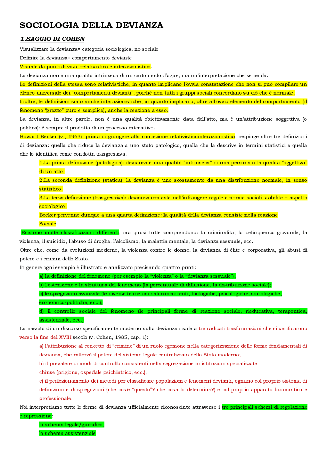 Riassunti Libri Sociologia Delle Devianza Docsity