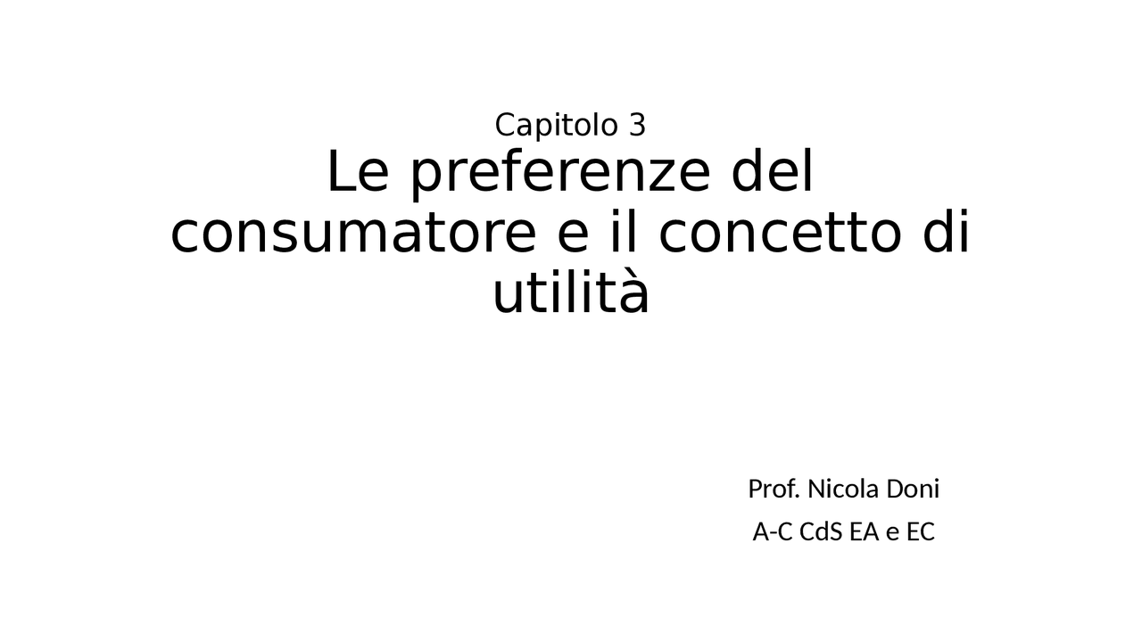 Slide Capitolo 3 Besanko Dispense Di Microeconomia Docsity