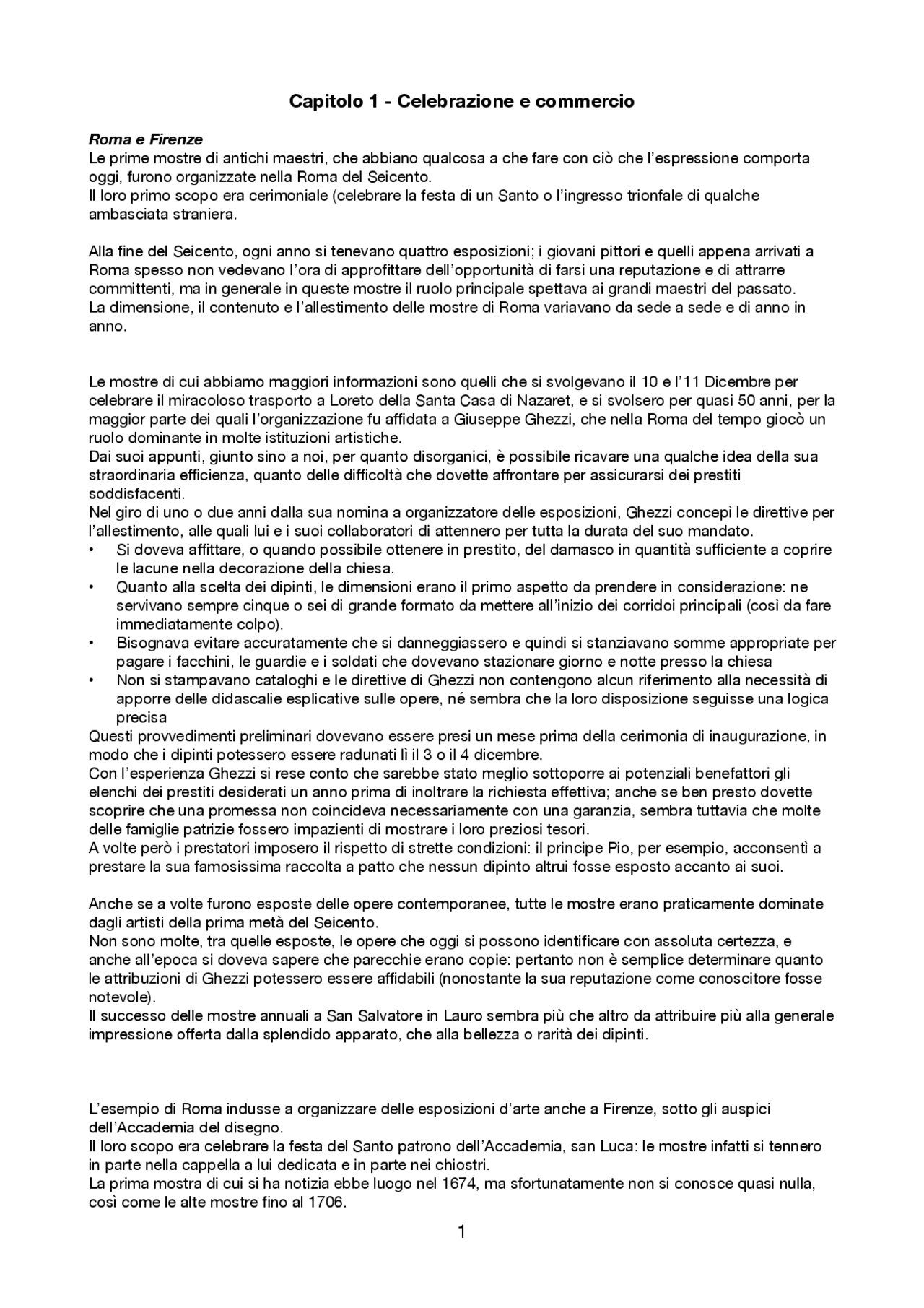 Francis Haskell; La nascita delle mostre - Docsity