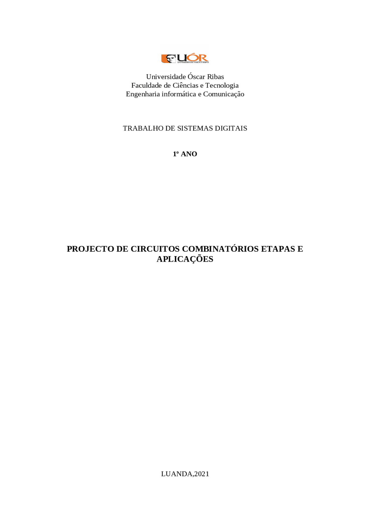 Trabalho Sobre Circuitos Combinatórios Manuais Projetos Pesquisas