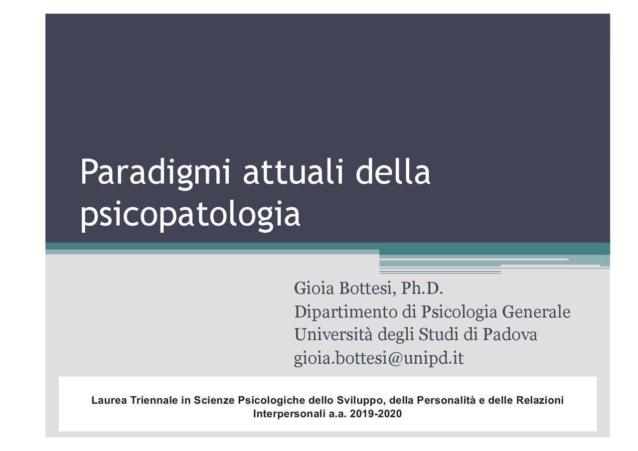 Psicopatologia Slide Docsity
