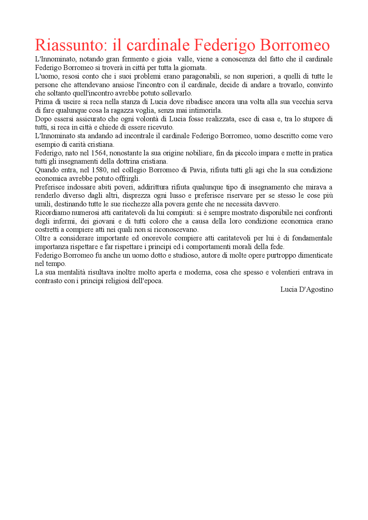 Riassunto Sui Promessi Sposi Docsity