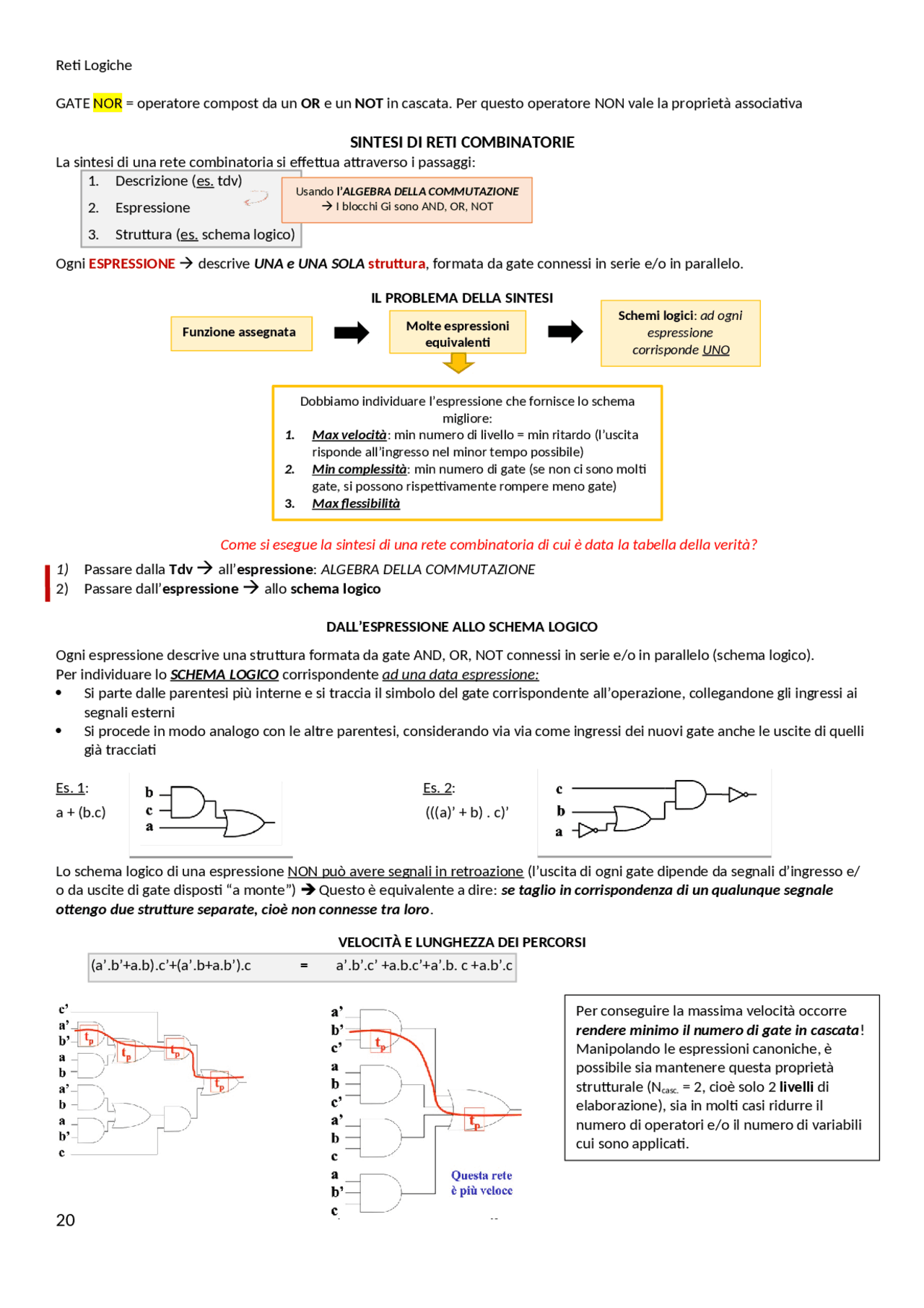 Sintesi di reti combinatorie | Schemi e mappe concettuali di Reti ...