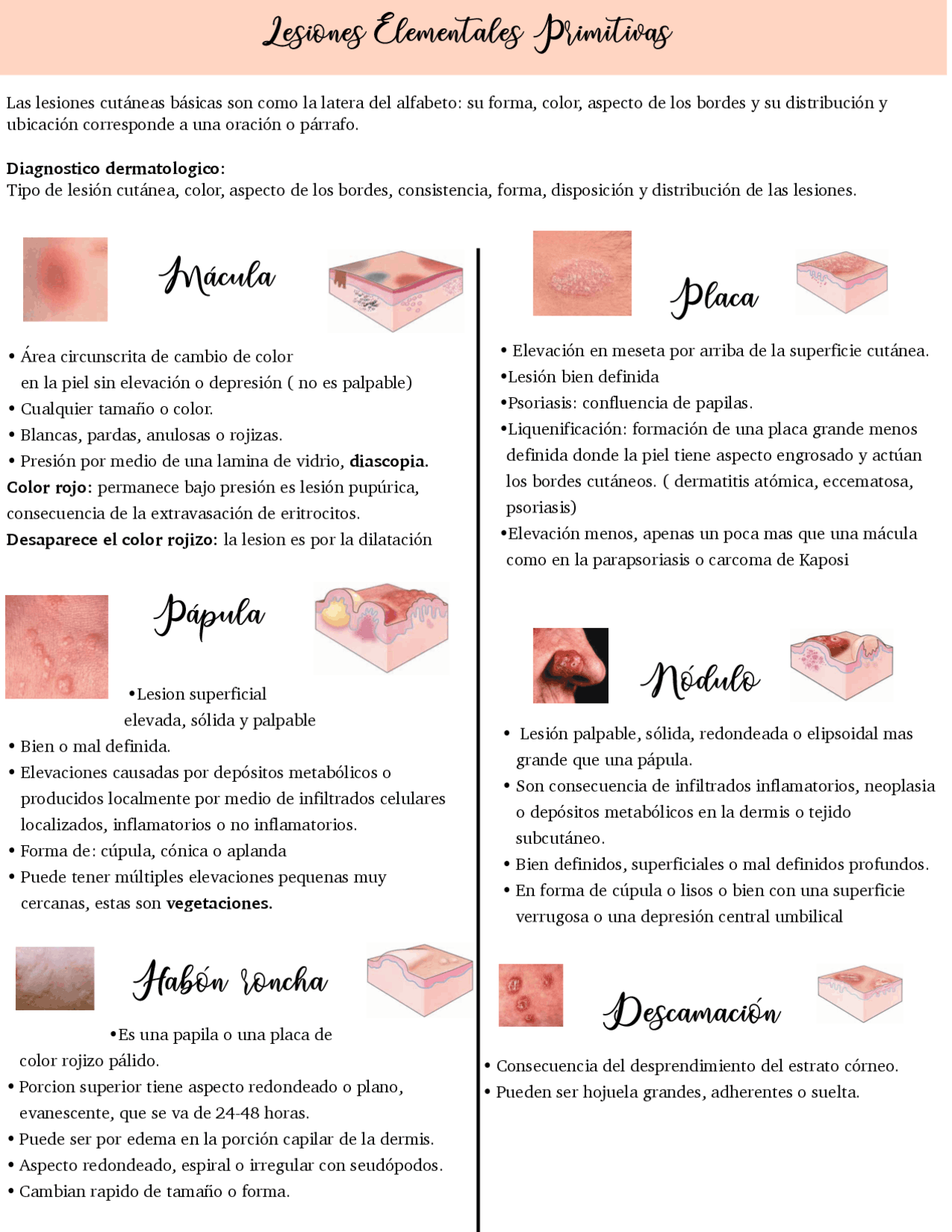 Lesiones dermatológicas - Docsity
