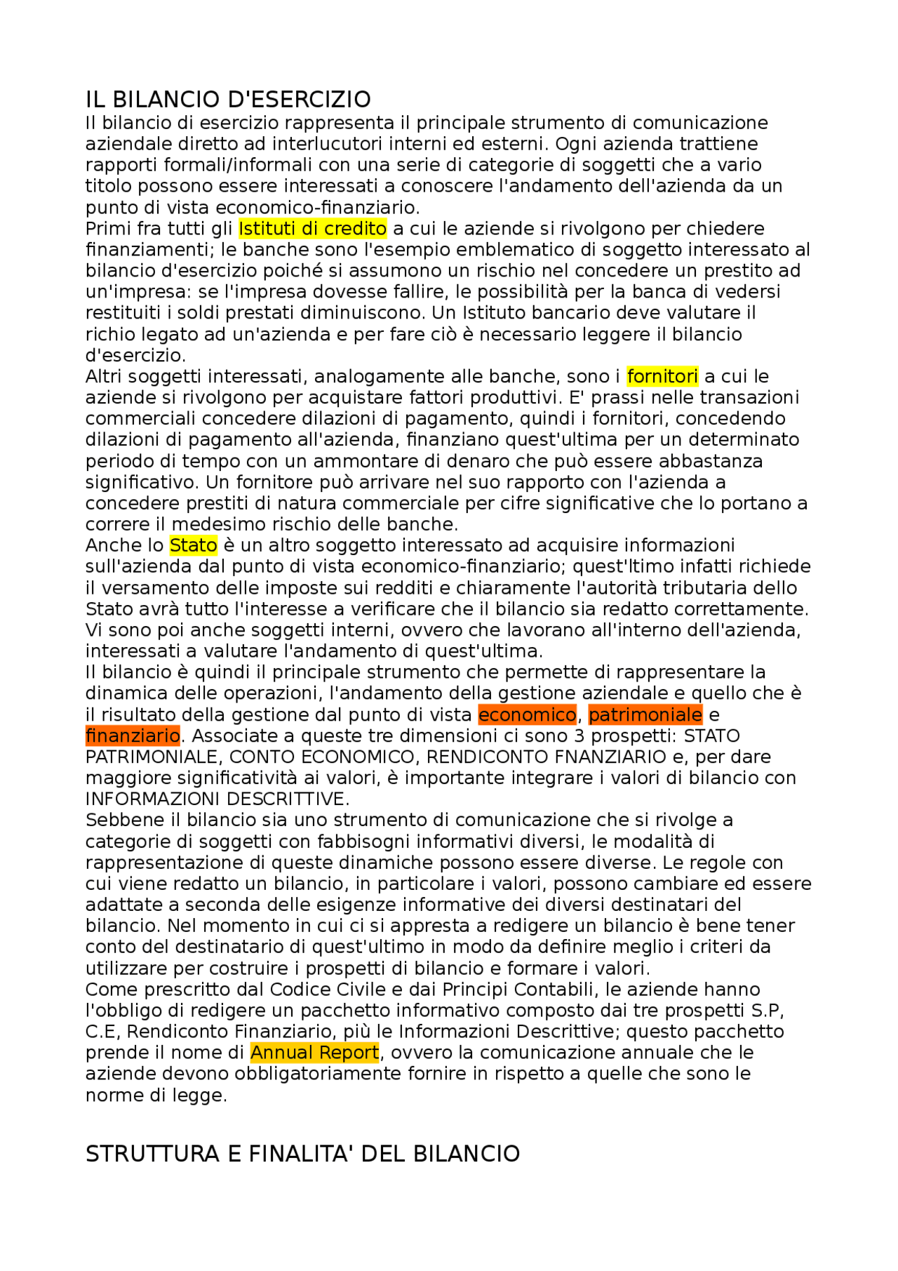 Economia Aziendale Ii Docsity