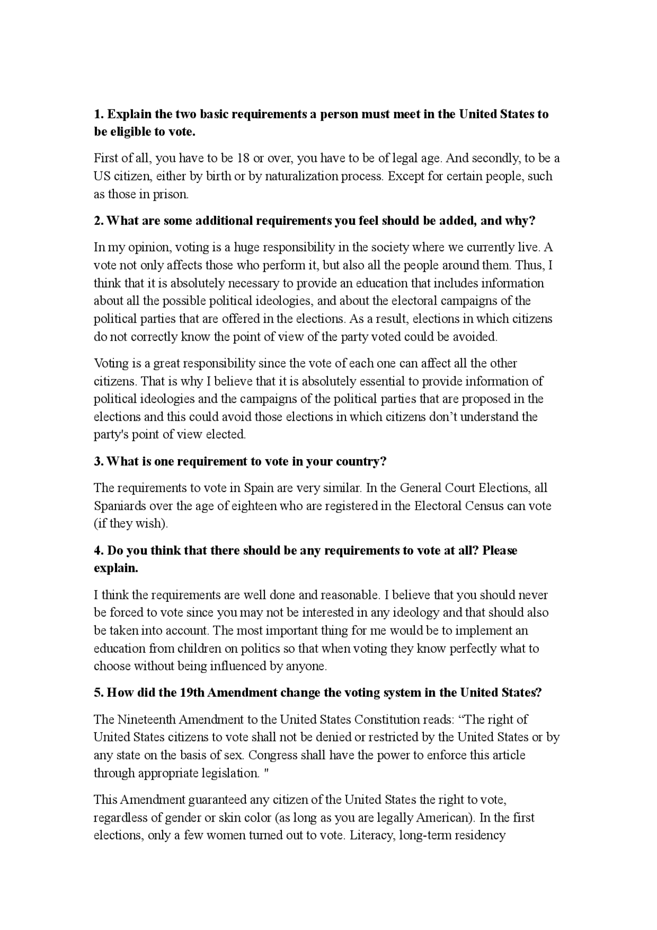 Voting Eligibility and Requirements in the United States and Spain ...