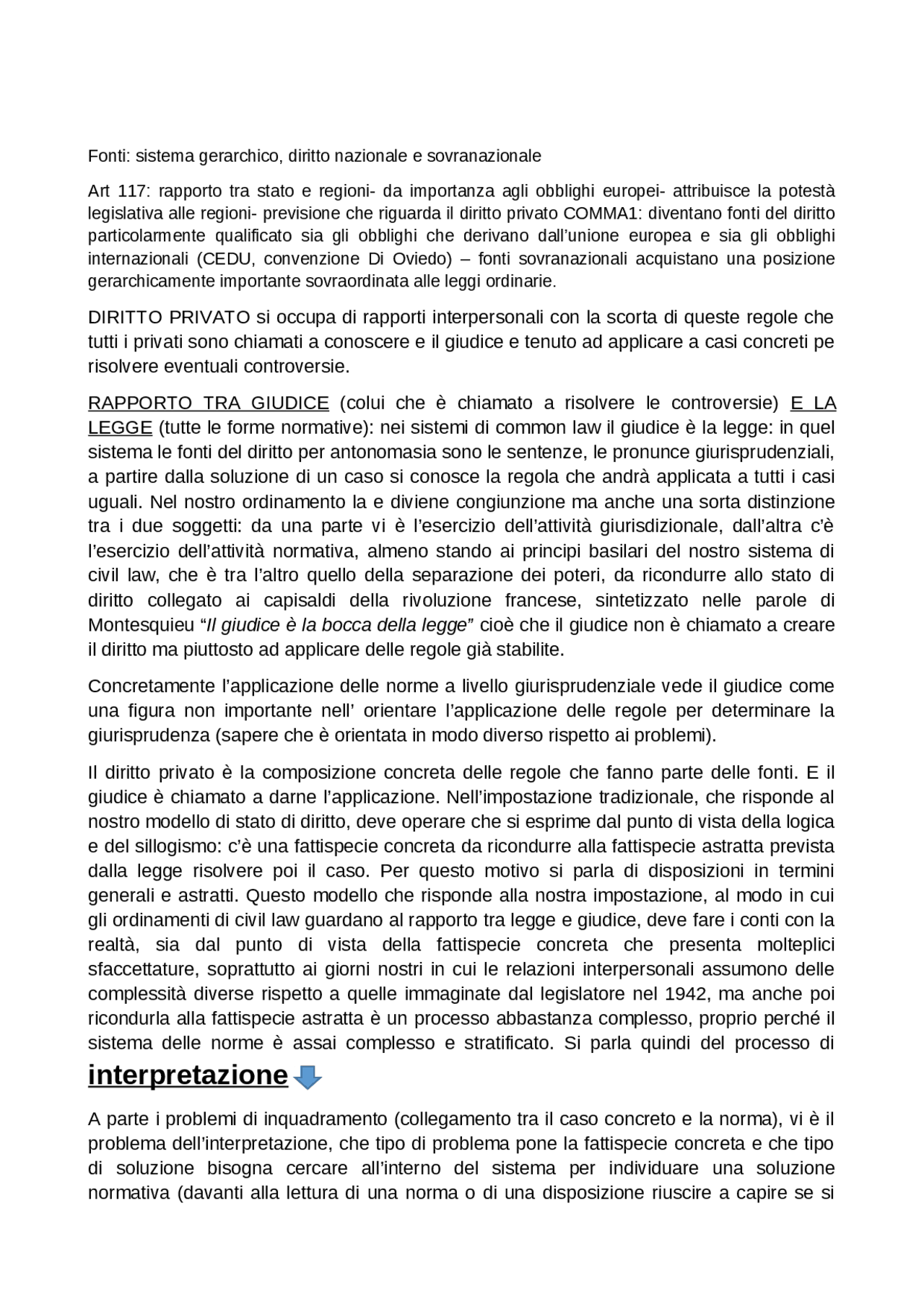 Interpretazione Delle Norme Docsity