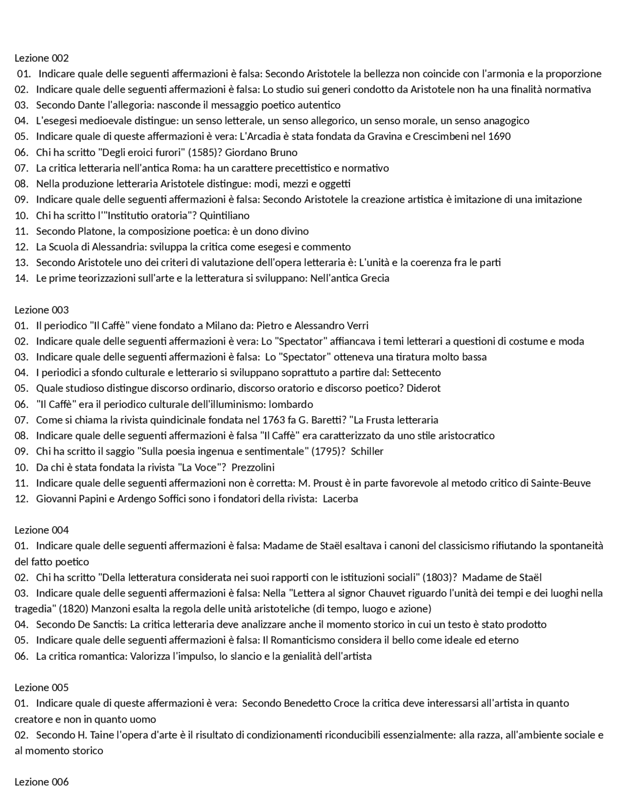 Critica letteraria e letterature comparate - Docsity