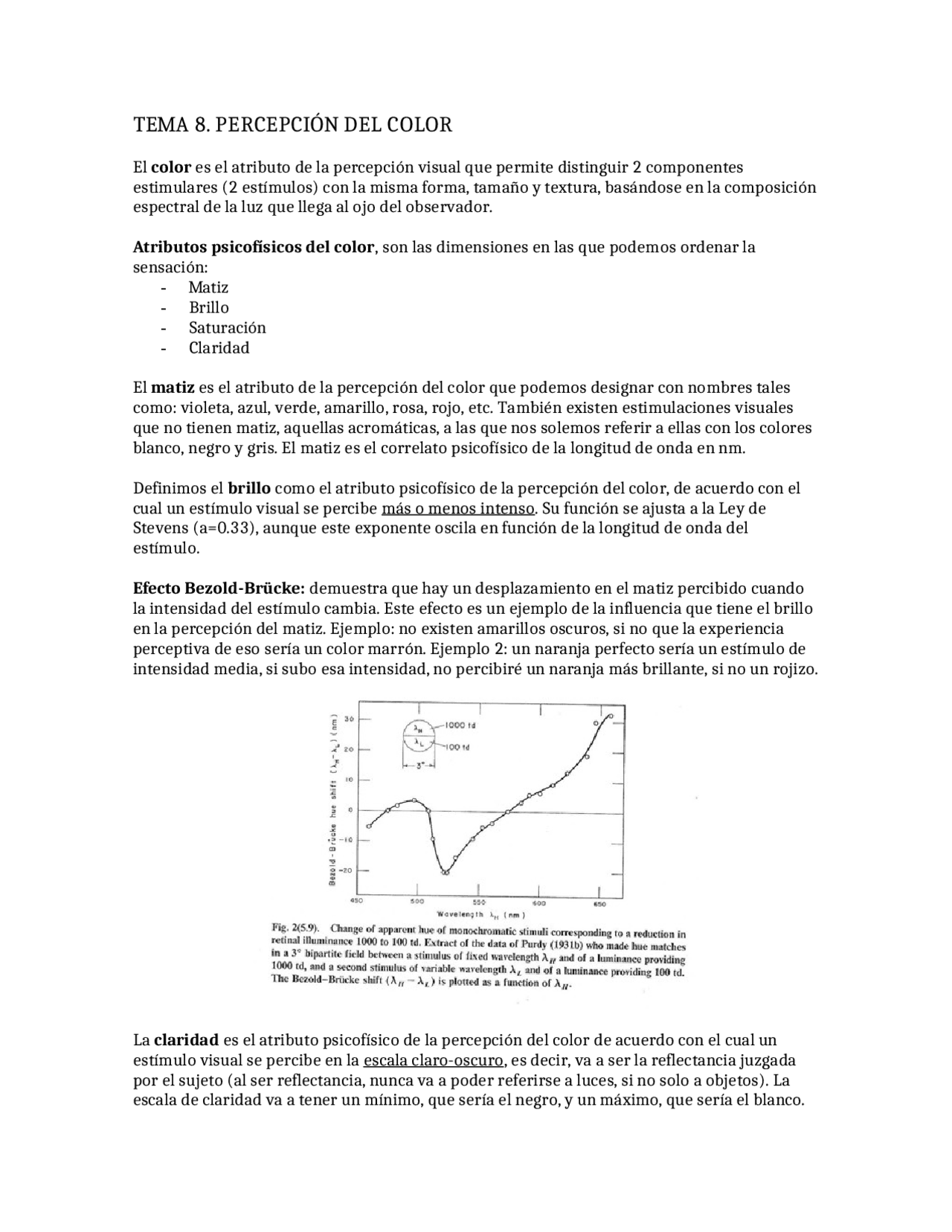 Tema 8. Percepción del color - Docsity