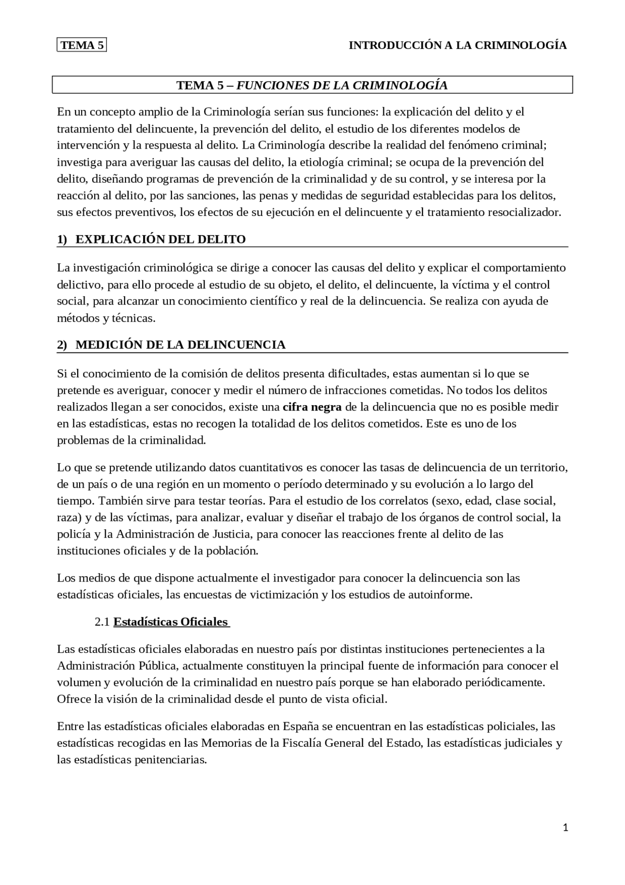 Tema 5 Apuntes Crimonología Uned Docsity