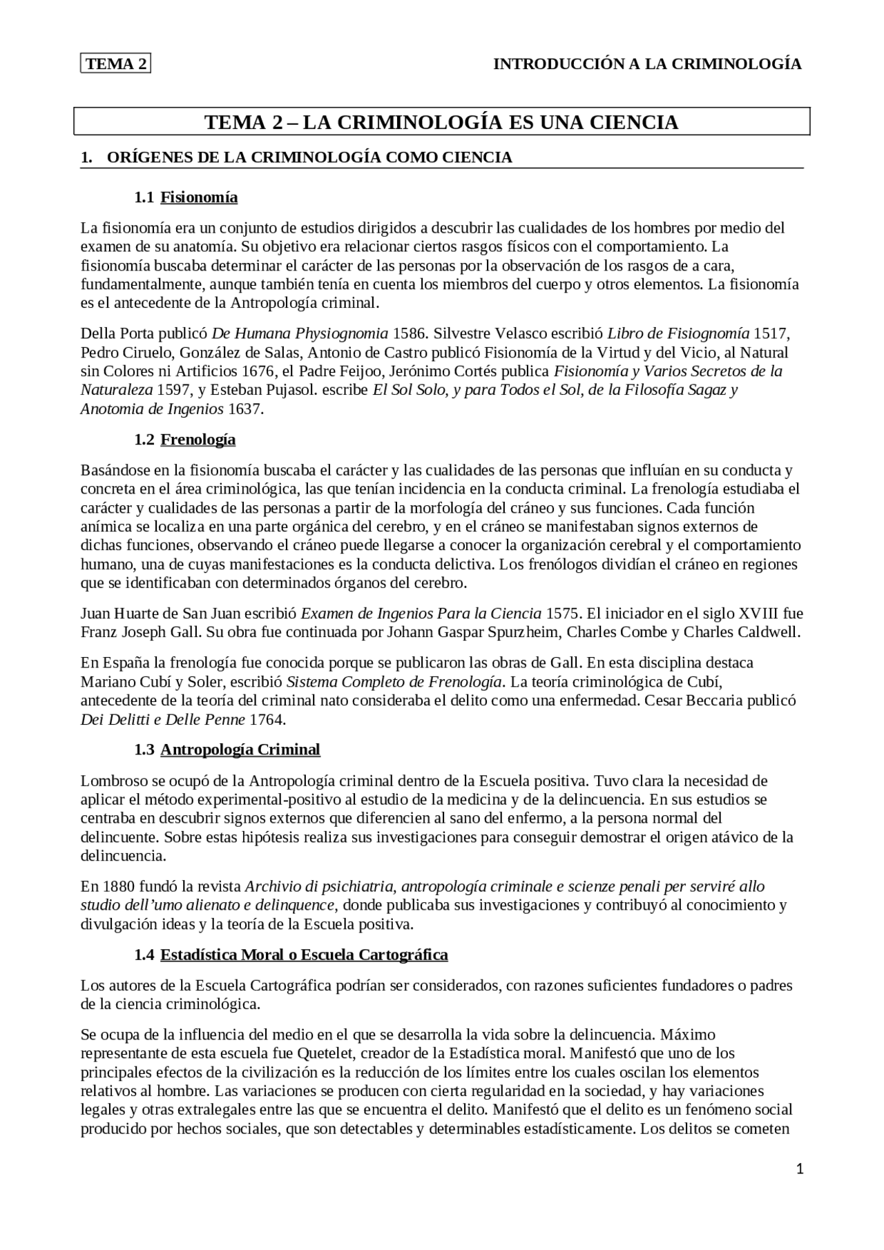 Tema 2 Apuntes Crimonología Uned Apuntes De Criminología Docsity