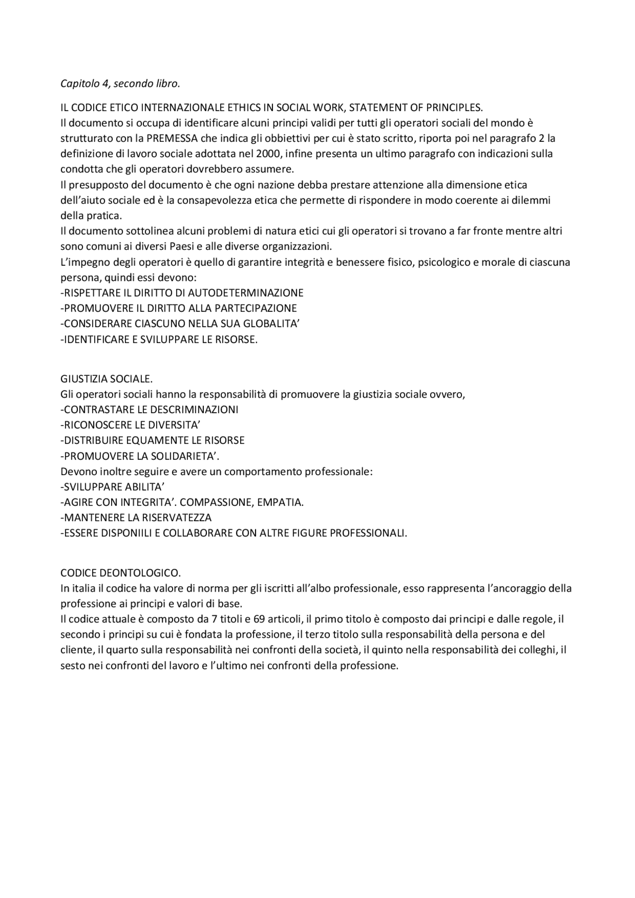 Principi E Fondamenti Del Servizio Sociale Docsity