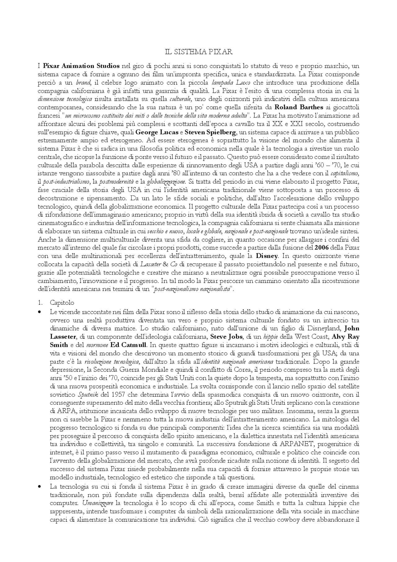 Riassunti Del Libro Il Sistema Pixar Docsity