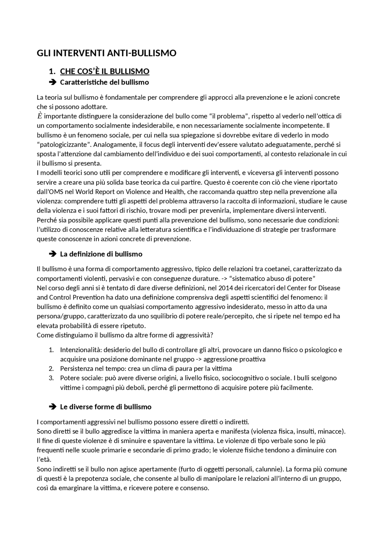 Interventi Anti Bullismo Gini Docsity