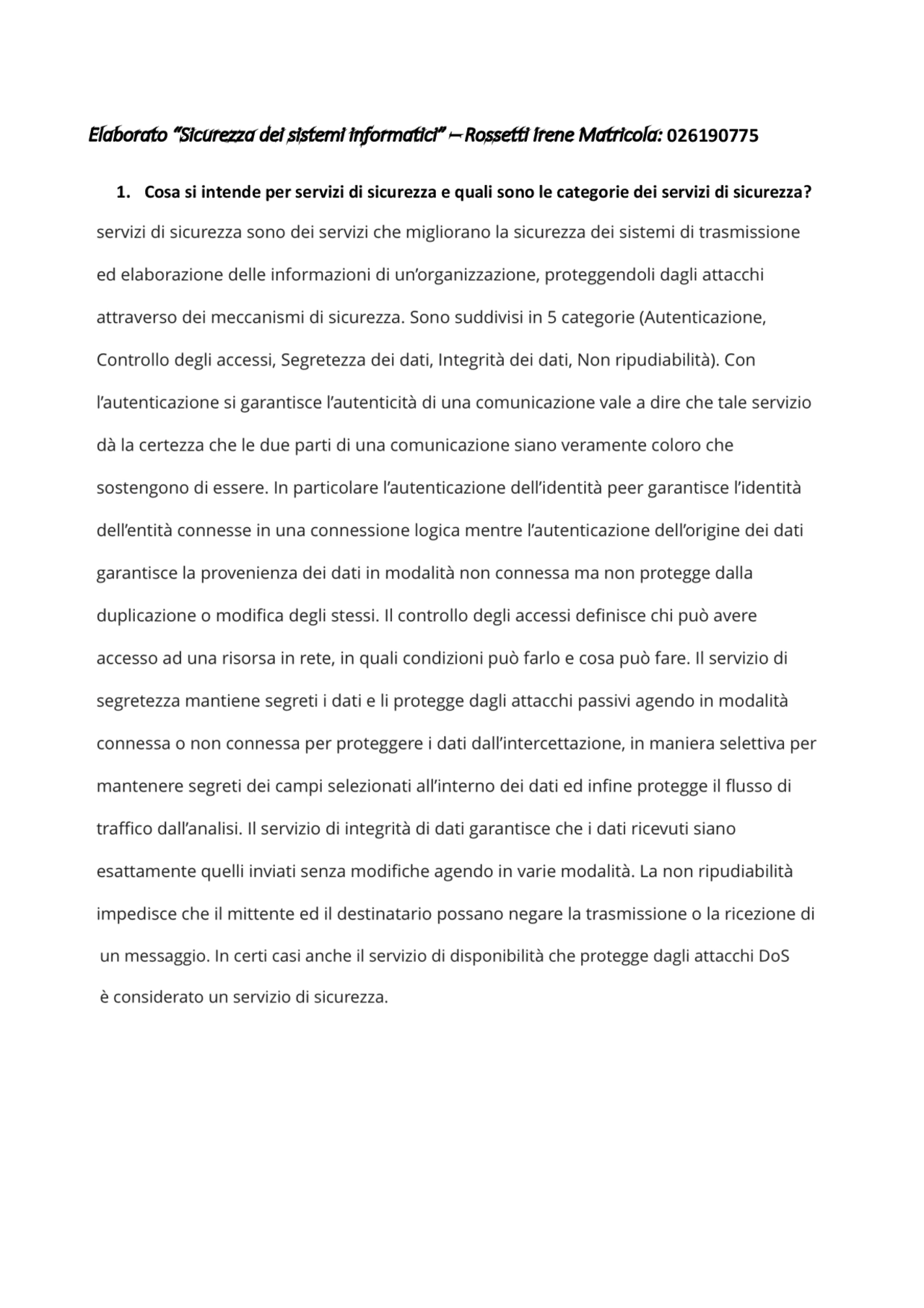Sistemi Informatici Pegaso Docsity