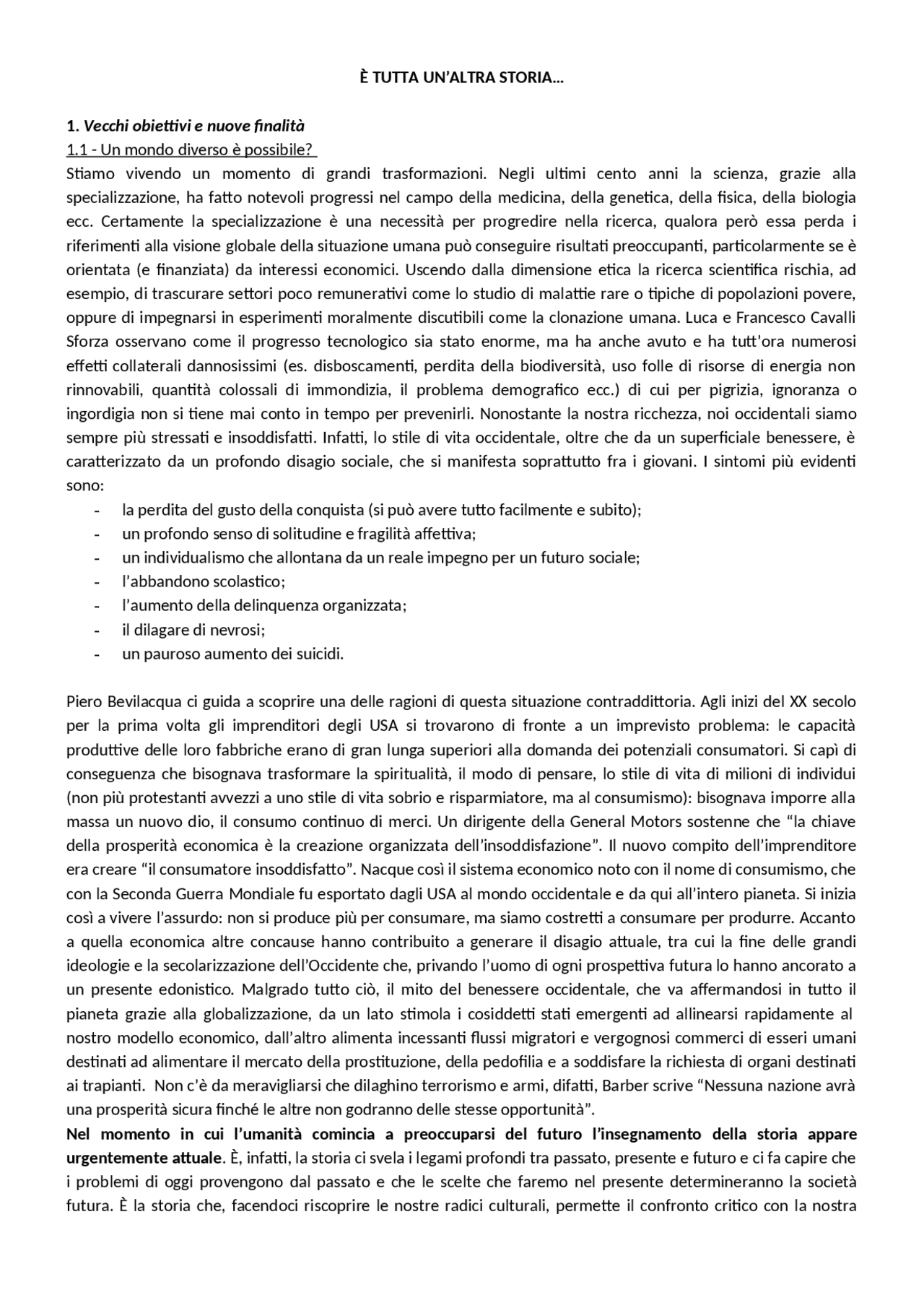 è Tutta Unaltra Storia Landi Docsity