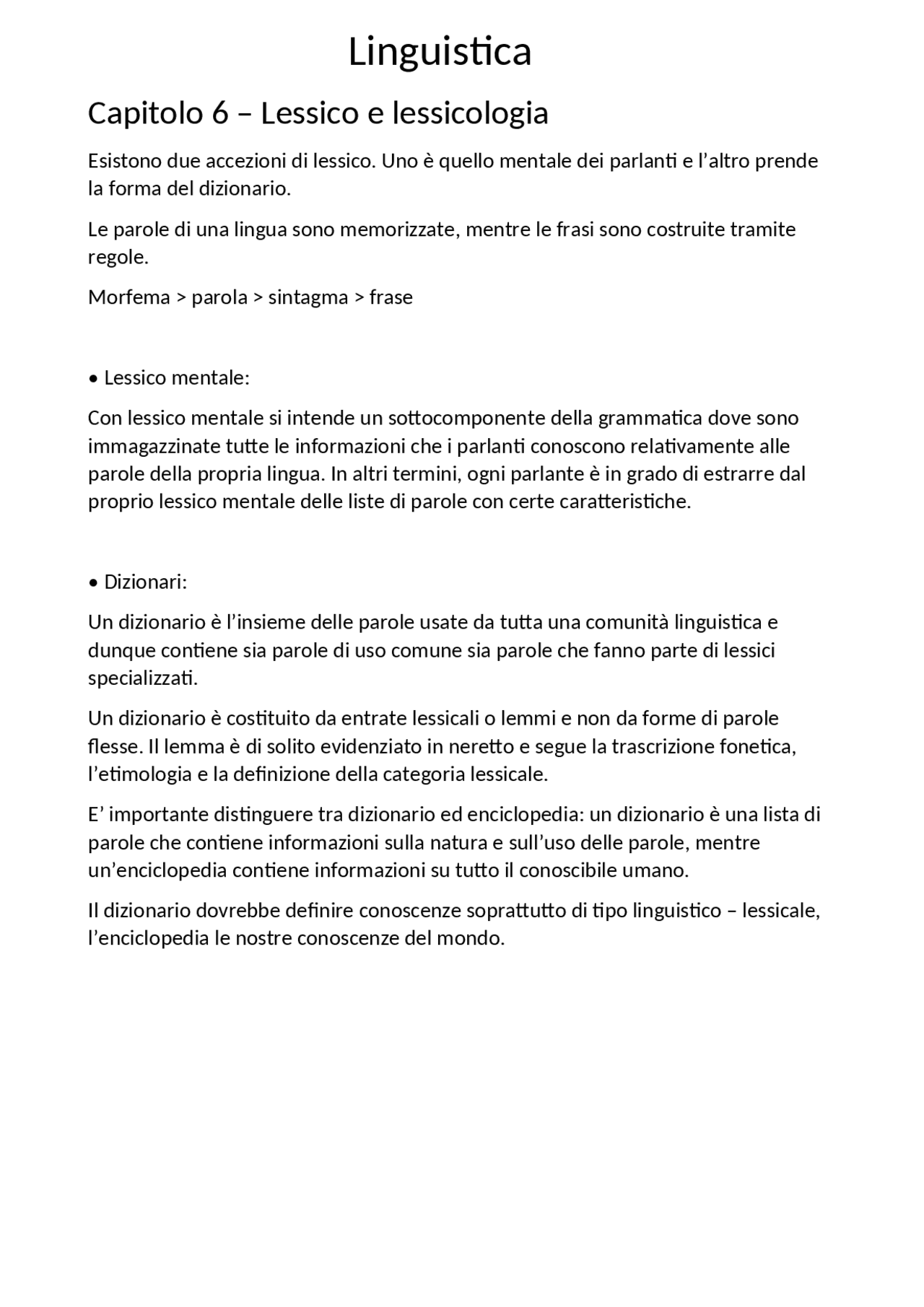 Riassunto Capitolo 6 Graffi Scalise Docsity