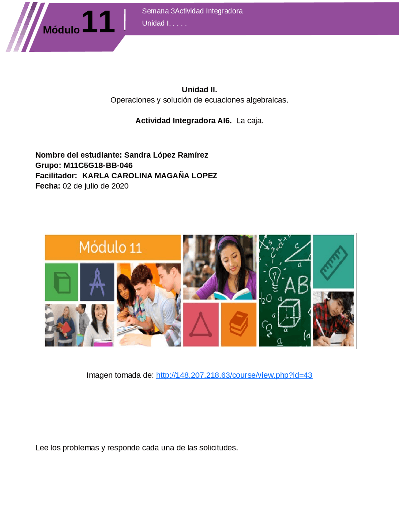 La caja actividad integradora 6 | Guías, Proyectos, Investigaciones de Matemáticas - Docsity