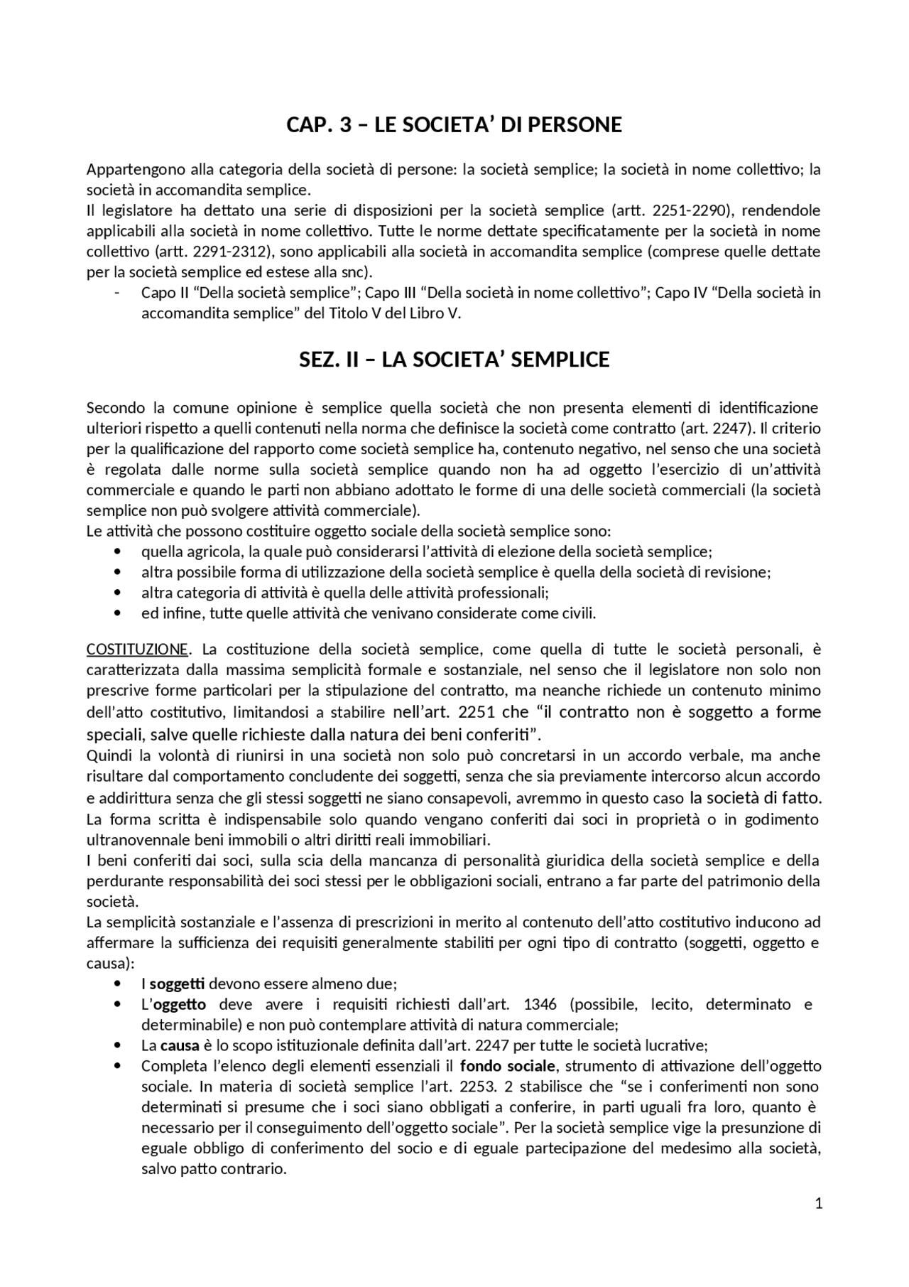 Le Società Di Persone Diritto Commerciale Docsity