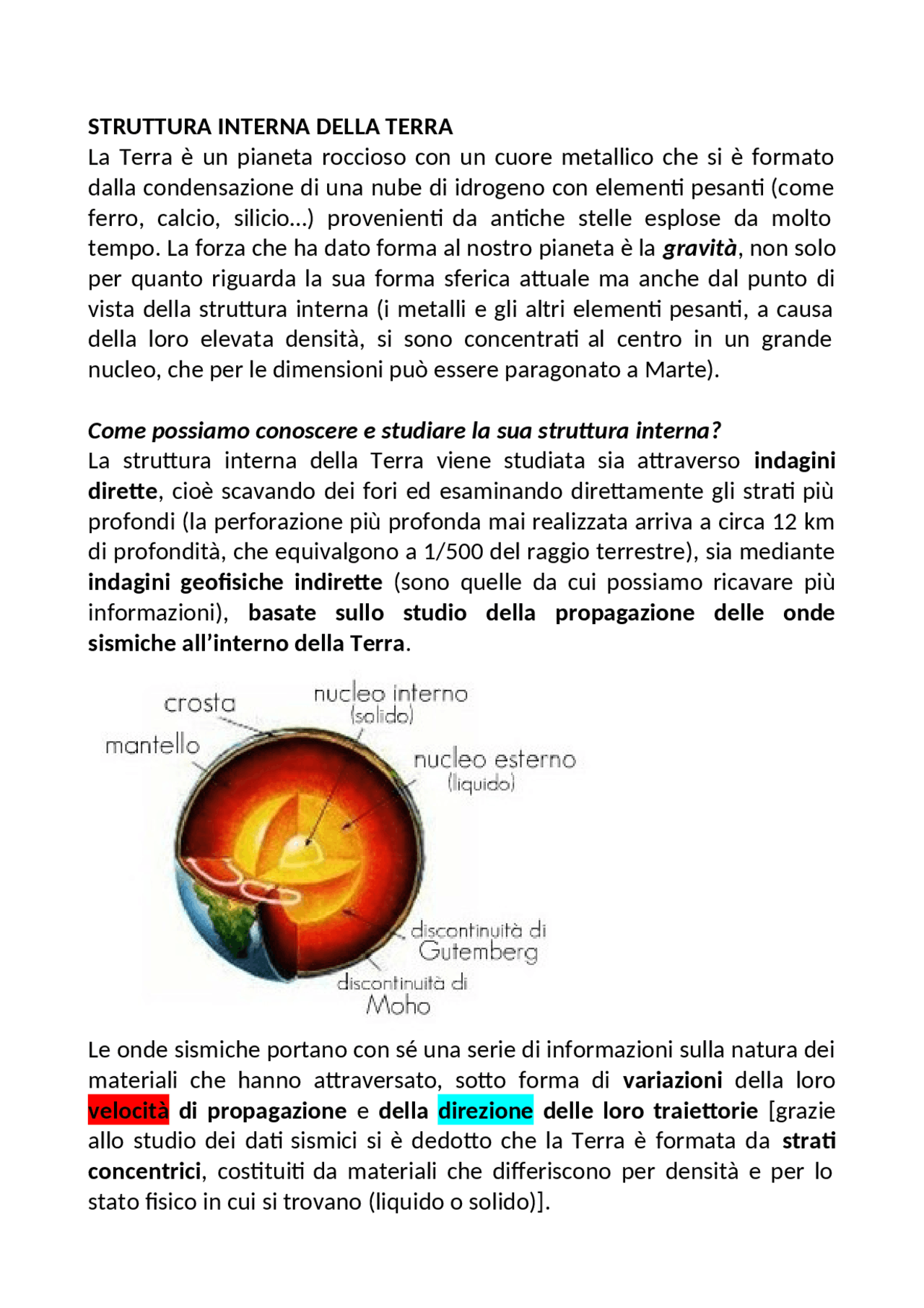 Come è fatta la Terra? - Docsity