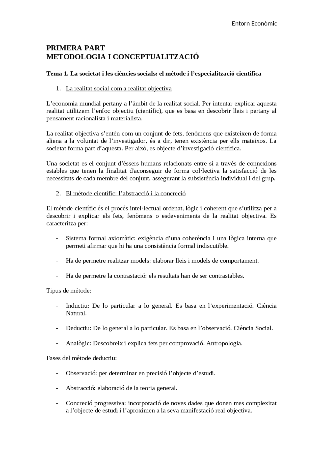 1a Part Entorn Econòmic Docsity