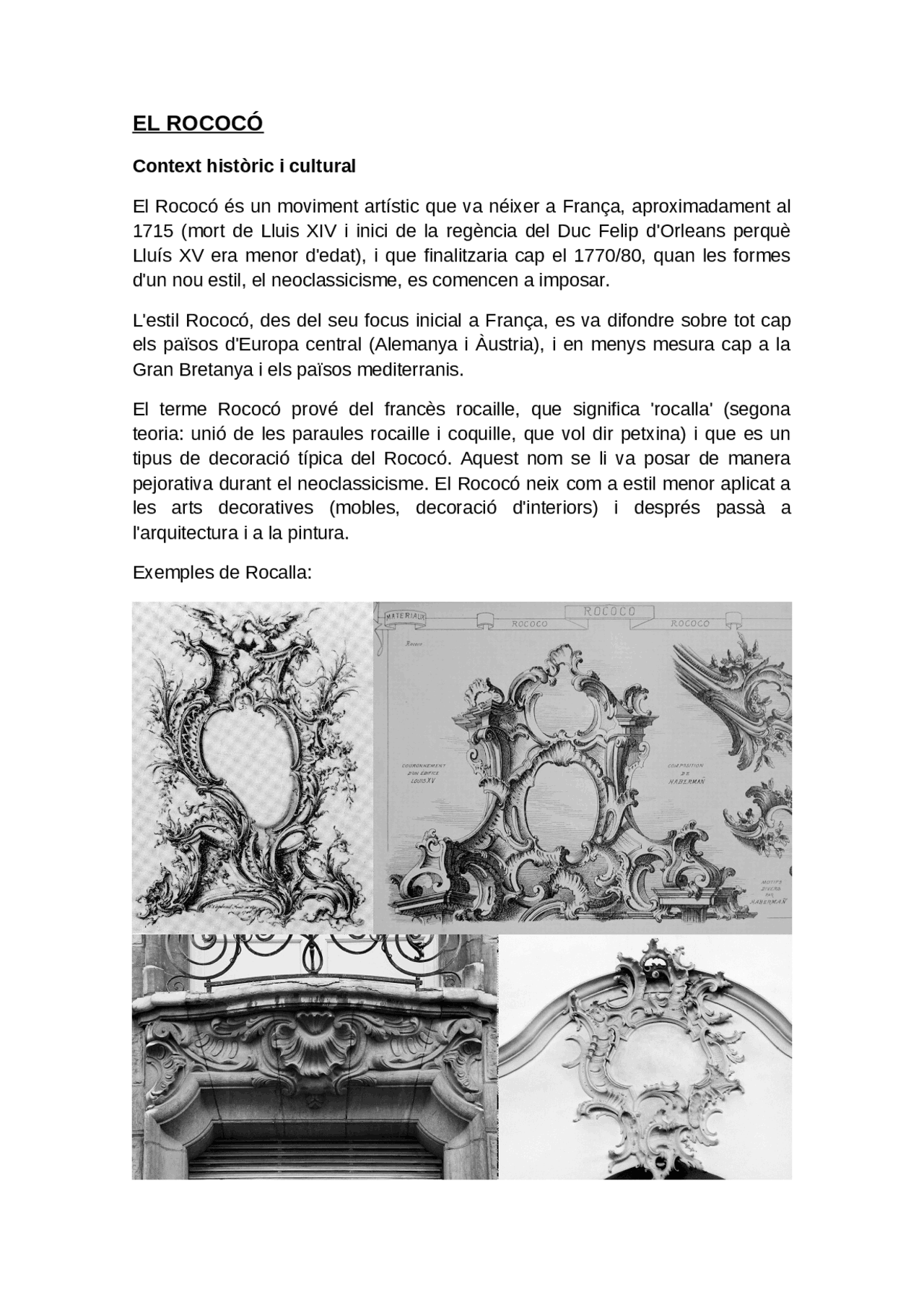 Context historic del rococo - Docsity