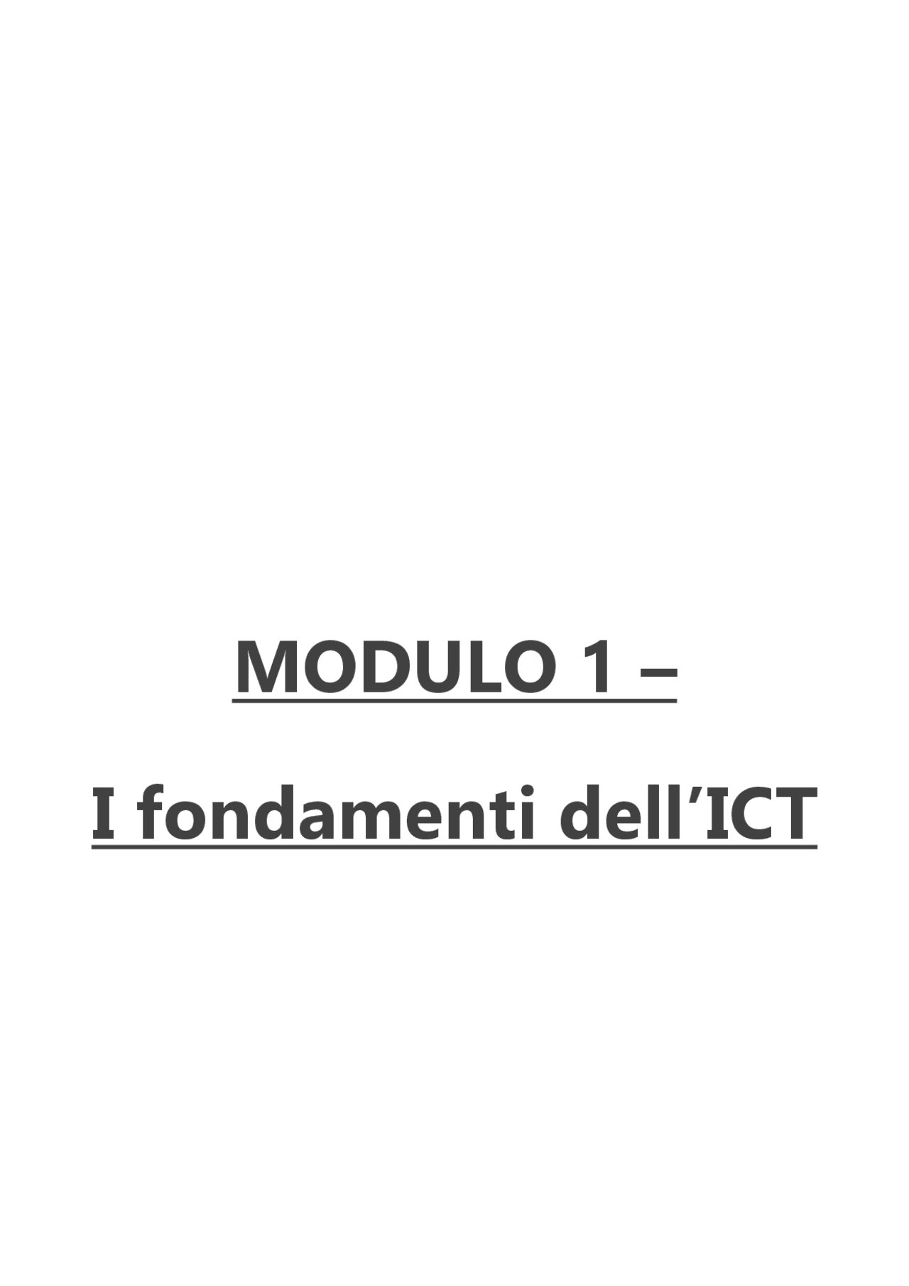 I Fondamenti Dellict Modulo 1 Eipass Appunti Di Informatica Docsity