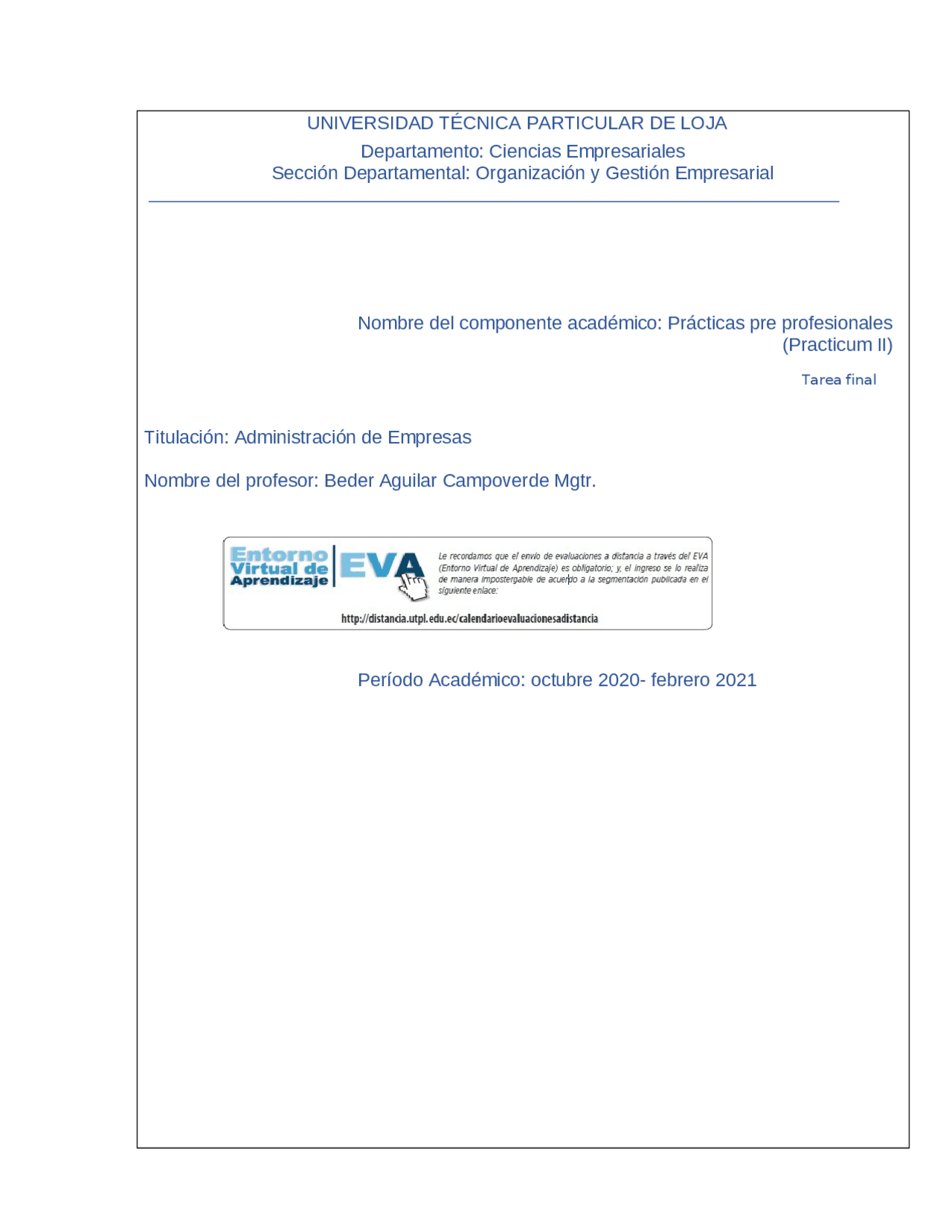 INFORME FINAL UTPL PRACTUCUM 2 | Esquemas y mapas conceptuales de ...