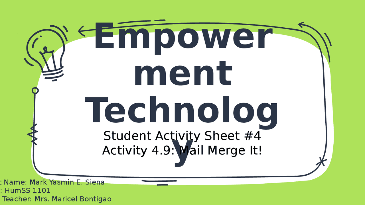 Example Of Mail Merge Slides Technology Docsity