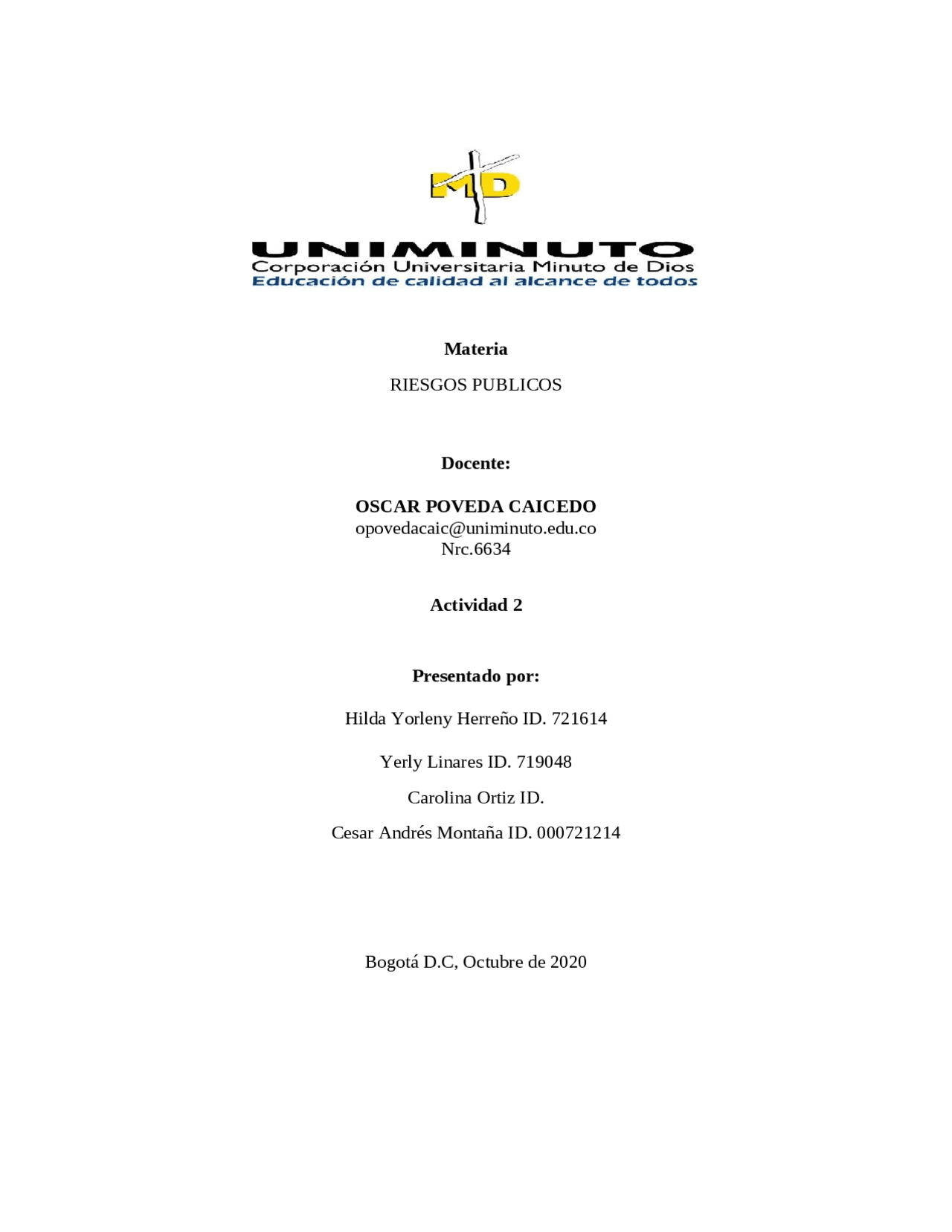 Actividad 2 Ingles Uniminuto Apuntes De Inglés Técnico Docsity