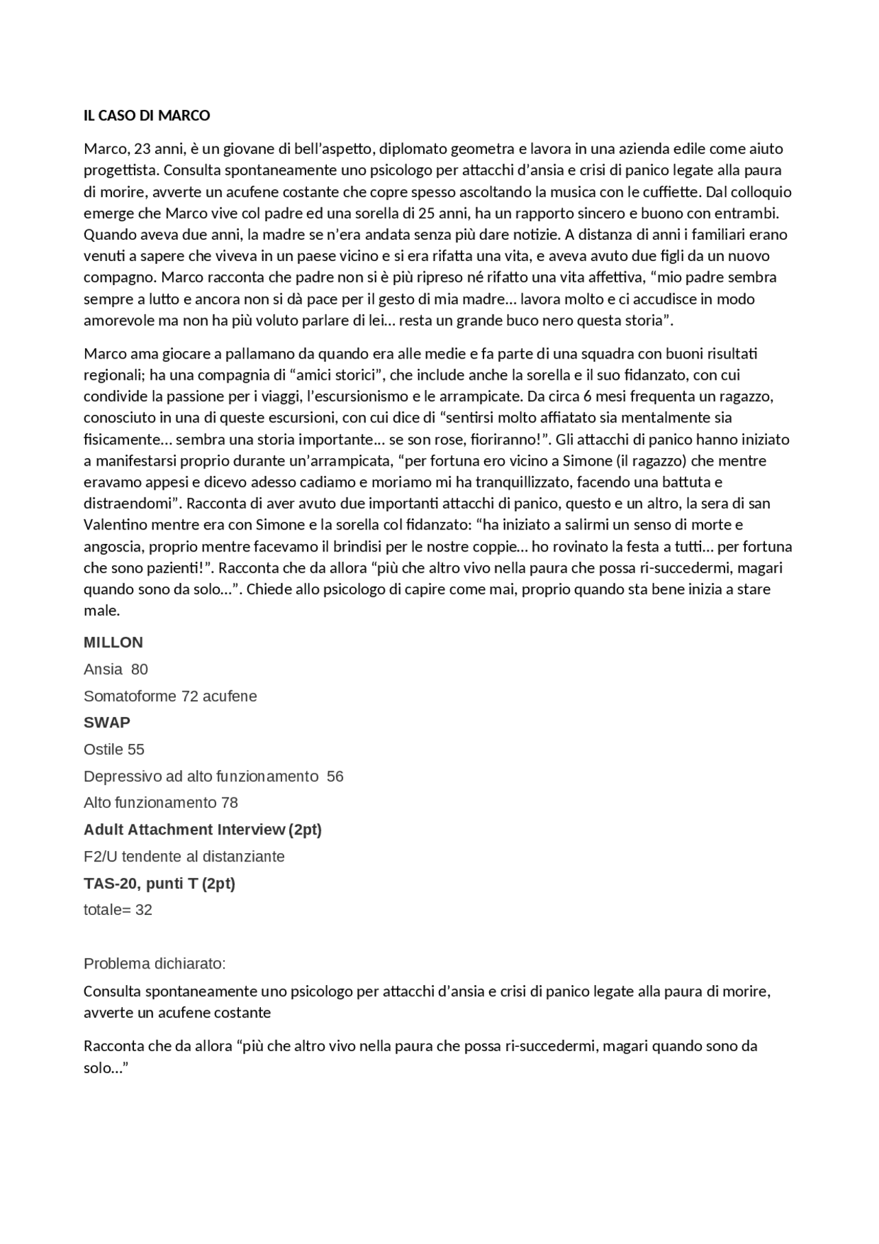 Appunti E Simulazioni Assessment Psicodinamico In Età Adulta Docsity