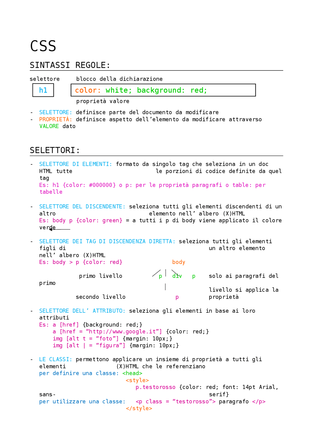 Appunti Informatica Multimediale Css Docsity