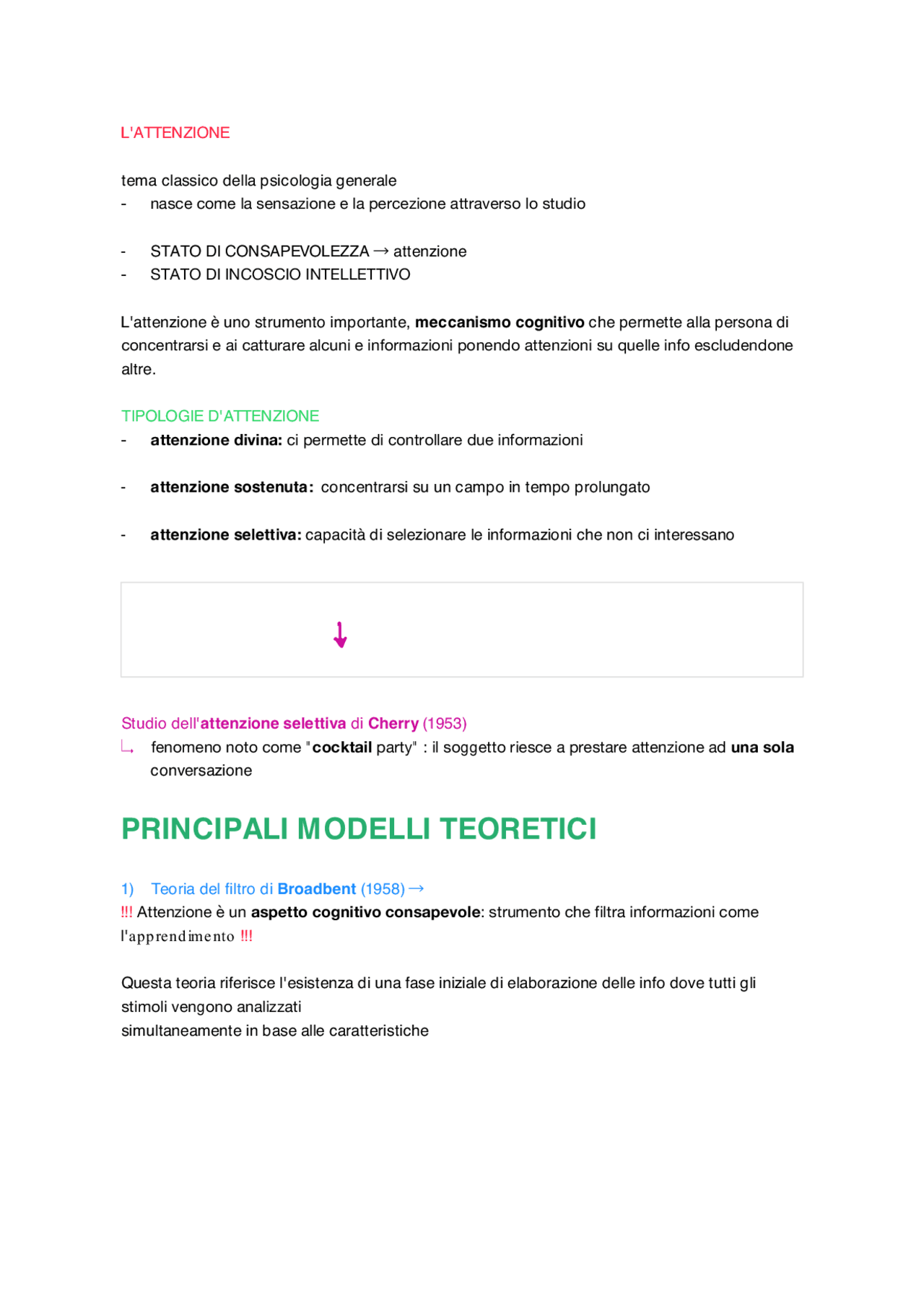 Lattenzione Tema Generale Docsity