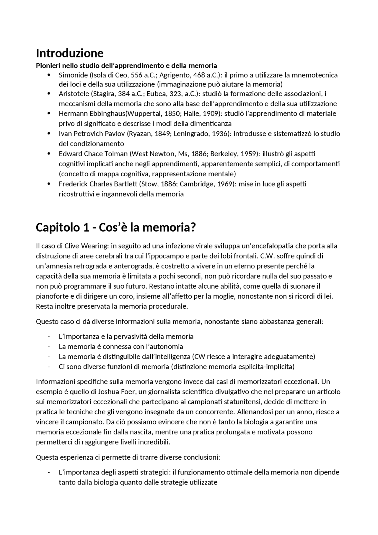 Apprendimento E Memoria Docsity