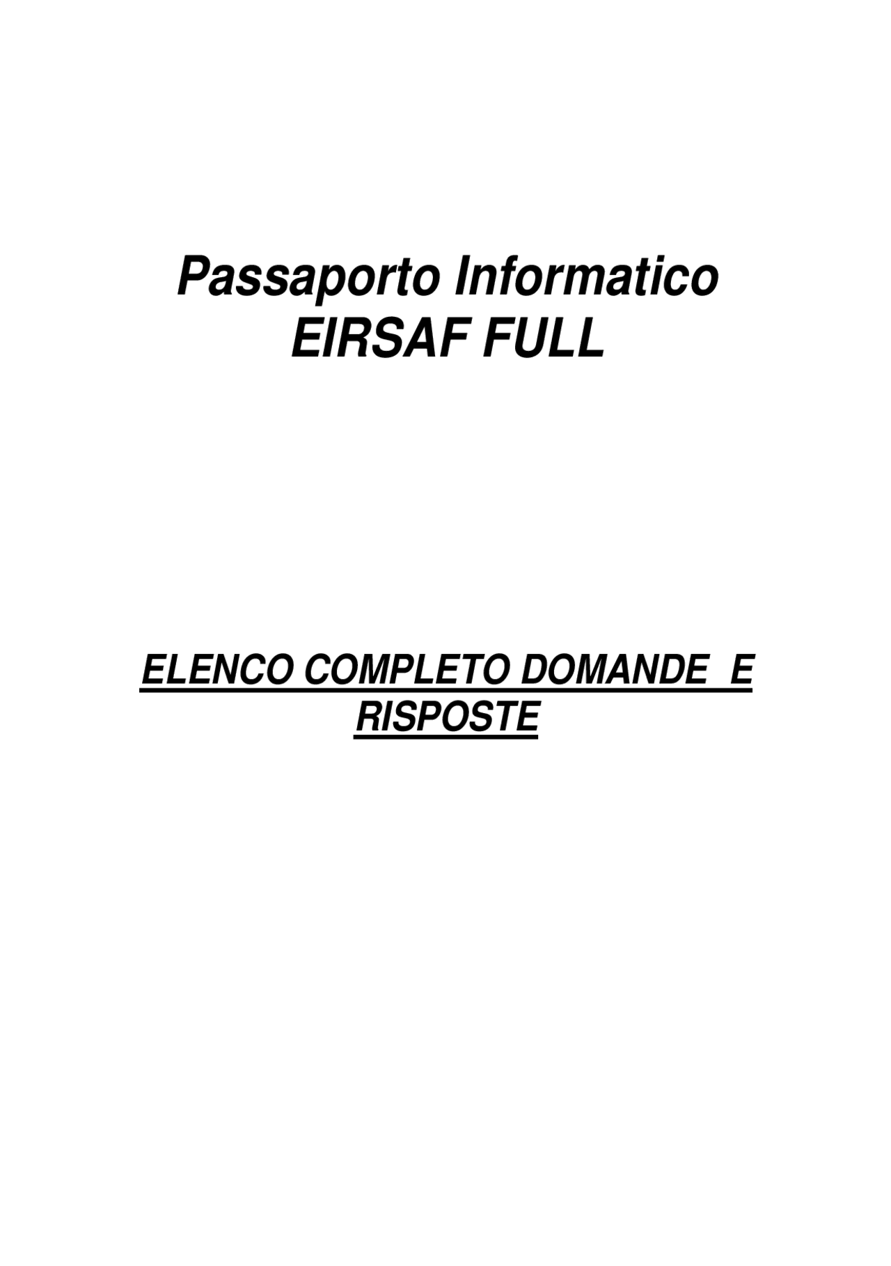 Eirsaf Full Tutti I Moduli Docsity