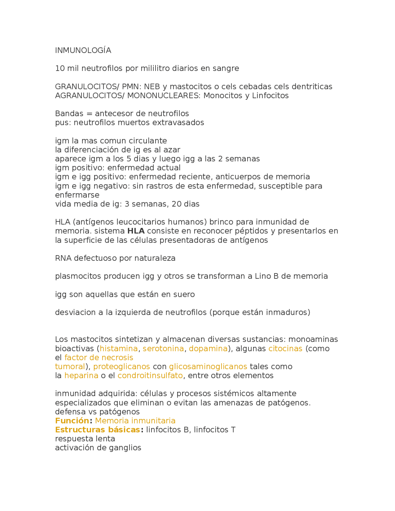 Apuntes De Inmunología Docsity