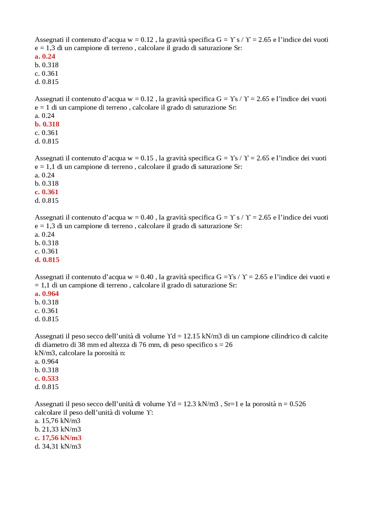 Domande Di Geotecnica Ingegneria Civile L7 Università Pegaso Docsity