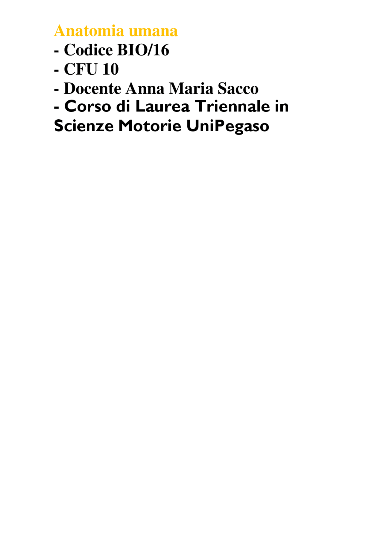 Test Corretto Di Anatomia Umana Domande E Risposte Chiuse Unipegaso