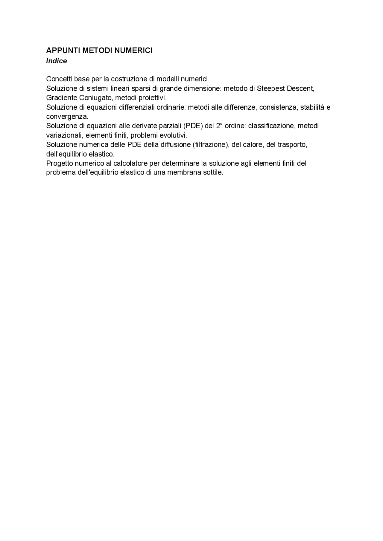 Appunti Metodi Numerici Docsity
