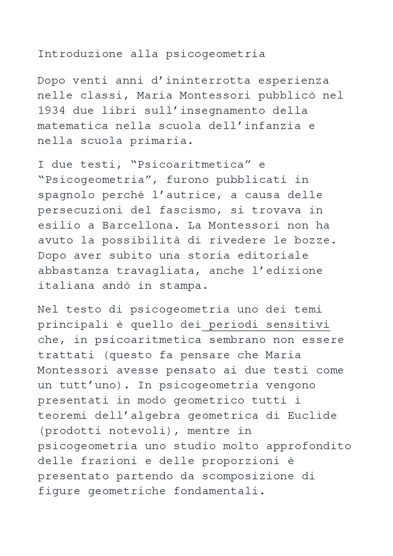 Introduzione alla psicogeometria - Docsity