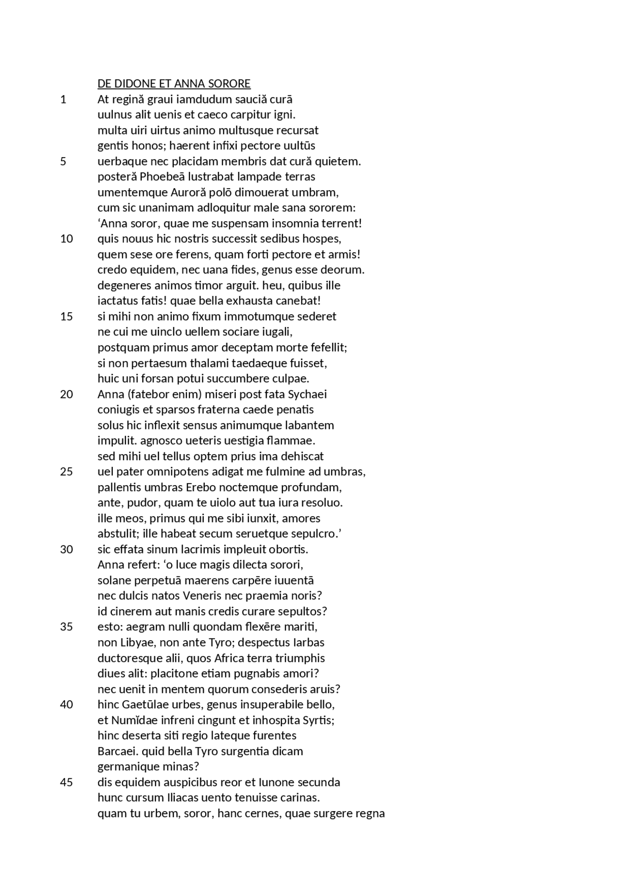 Eneide, libro IV (versi 1-705, completo) - LAT - Docsity